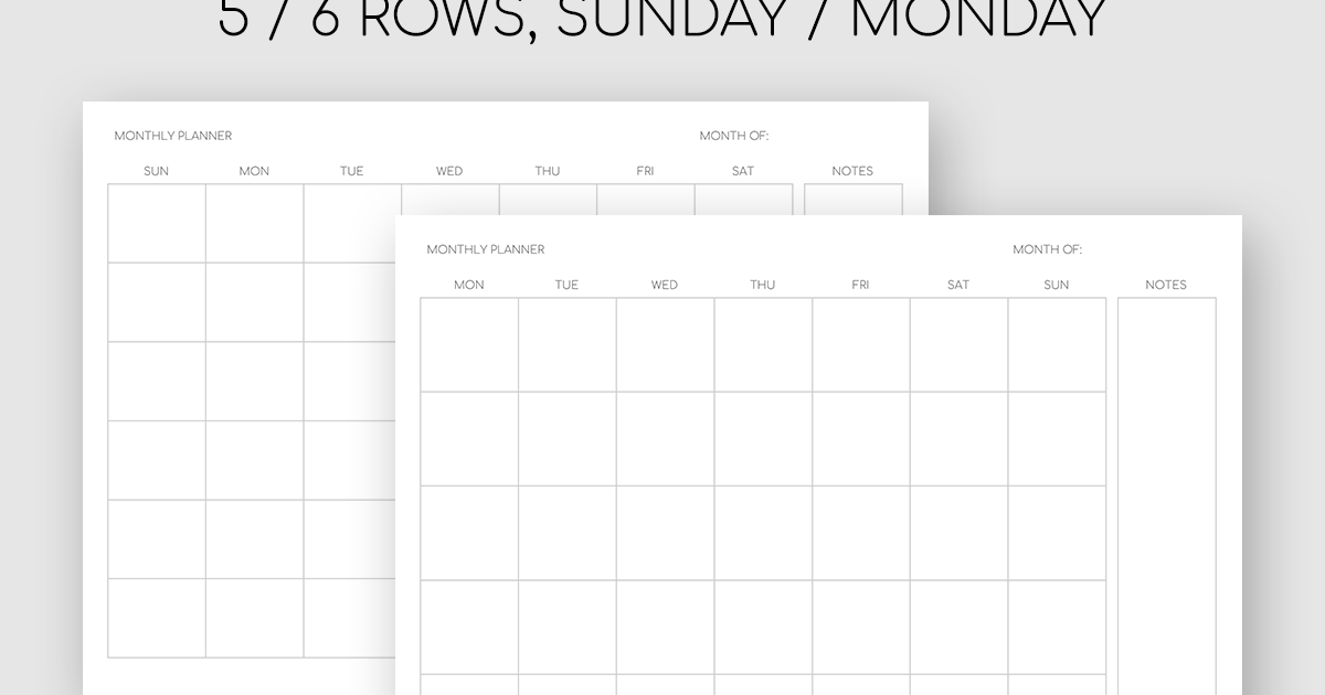 Minimalistic Monthly Calendar Template | Templatesz234.com ...