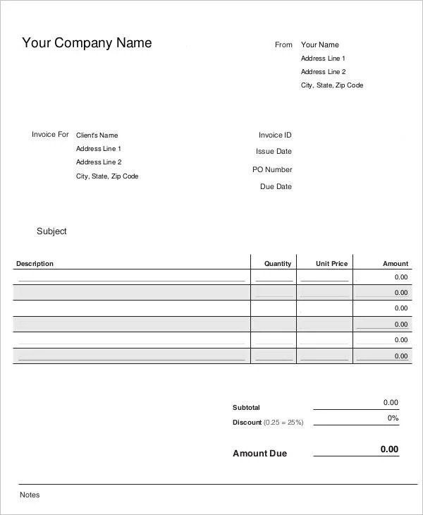 Simple Invoice Template For Small Businesses | Templatesz234.com ...