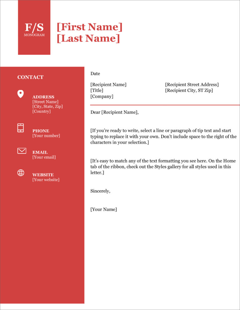 Word Letter Template: A Convenient Solution For Your Correspondence ...