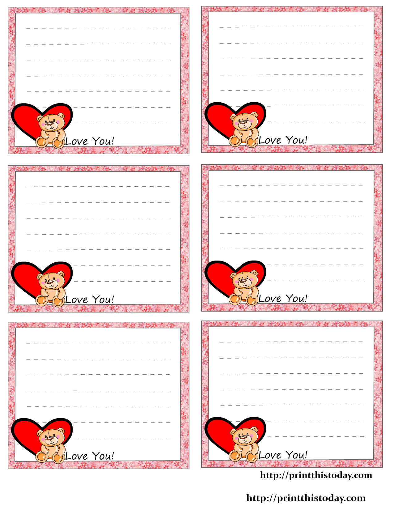 Love Note Stationery Templates For Heartfelt Messages | Templatesz234 ...