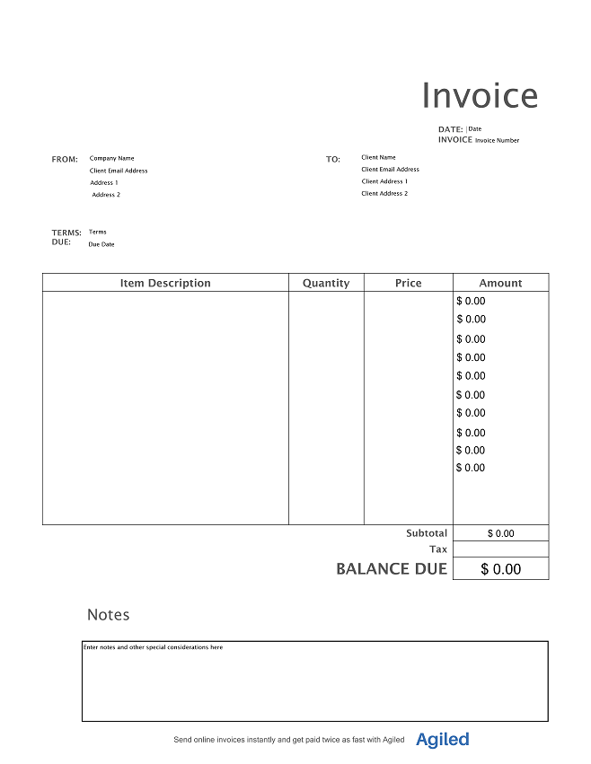 Invoice Template Examples For Fitness Trainers | Templatesz234.com ...