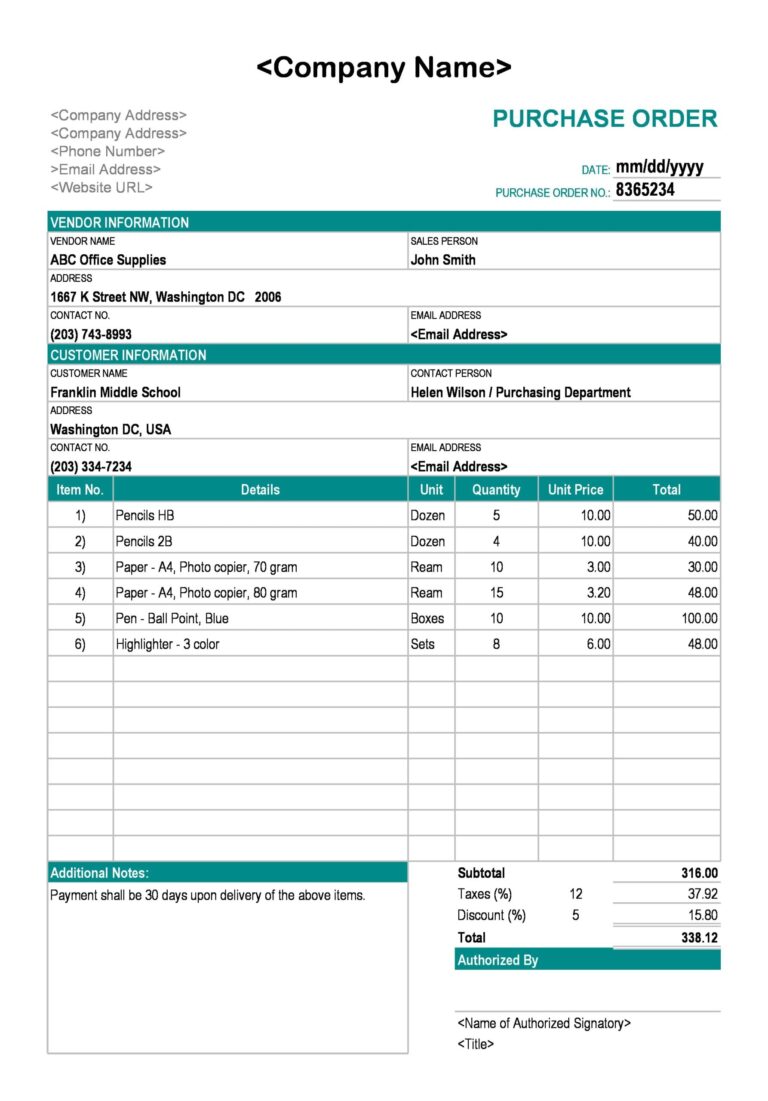 Order Template: Simplify Your Ordering Process | Templatesz234.com ...
