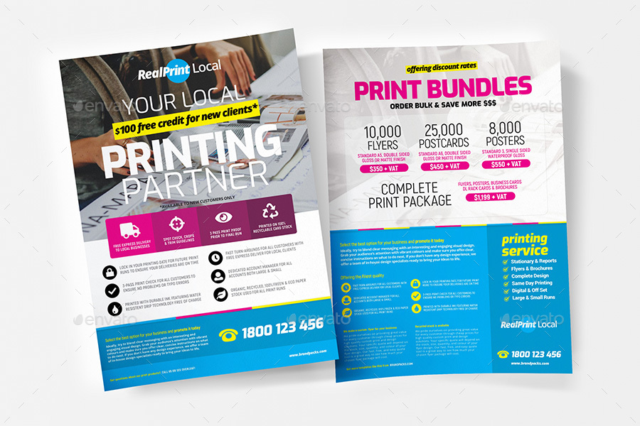 Flyer Design For Printing Services | Templatesz234.com - Templatesz234.com