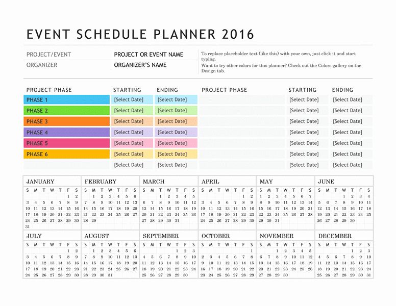 Conference Planning Calendar Template | Templatesz234.com ...