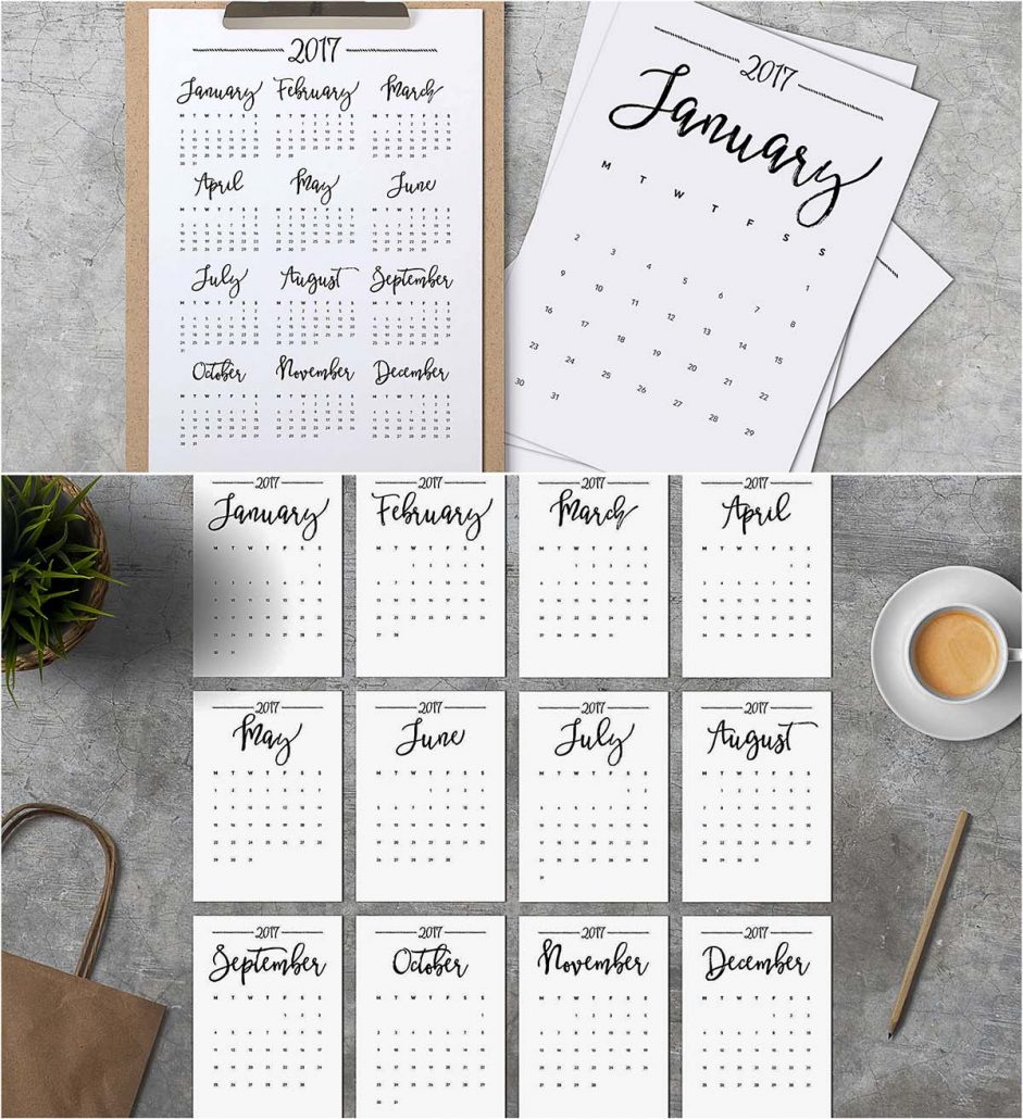 Minimalistic Printable Calendar Template | Templatesz234.com ...