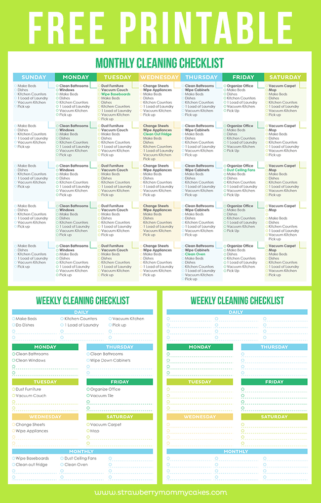 Cleaning Calendar Template: Organize Your Cleaning Schedule ...