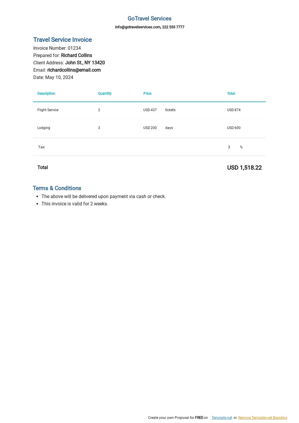 Invoice Template Resources For Travel Agents | Templatesz234.com ...