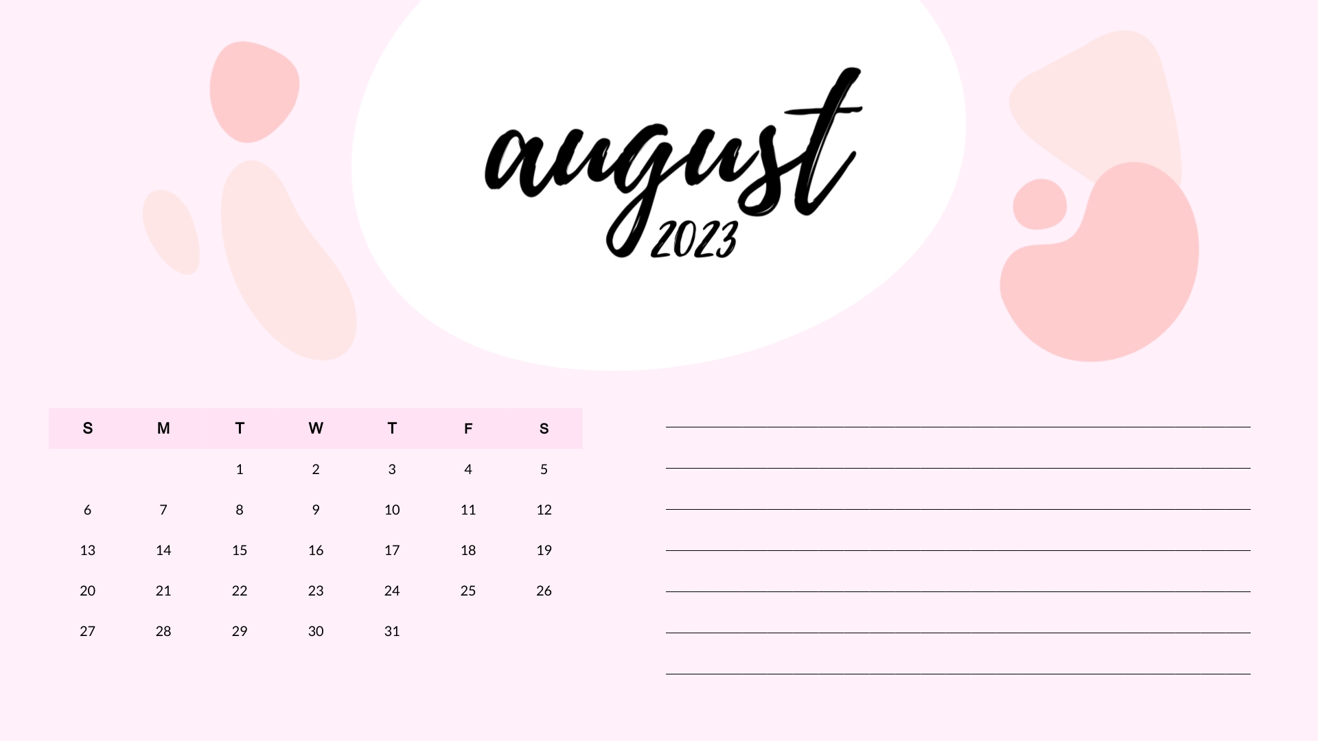 Minimalistic Pastel Calendar Template | Templatesz234.com ...