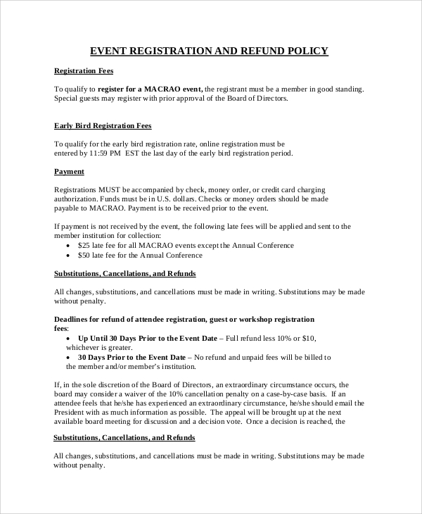 Invitation Templates With Event Refund Policies | Templatesz234.com ...