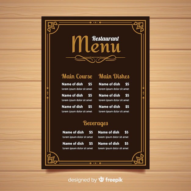 Elegant Menu Templates For Restaurants And Cafes | Templatesz234.com ...