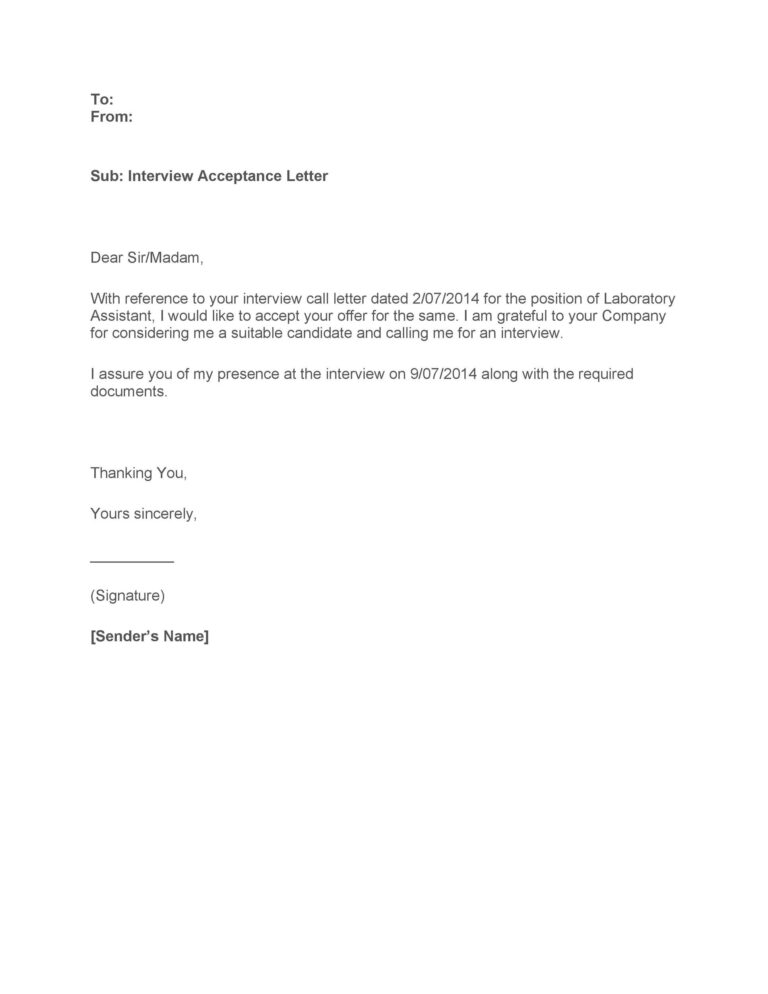 Confirmation Email Template For Job Interview | Templatesz234.com ...