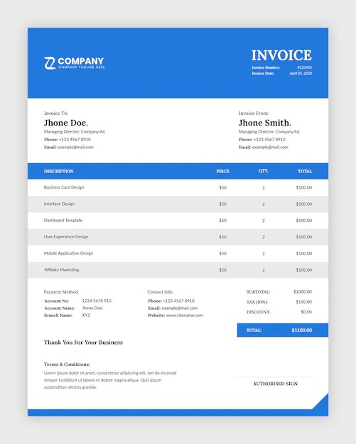 Minimalist Invoice Templates For Digital Businesses | Templatesz234.com ...