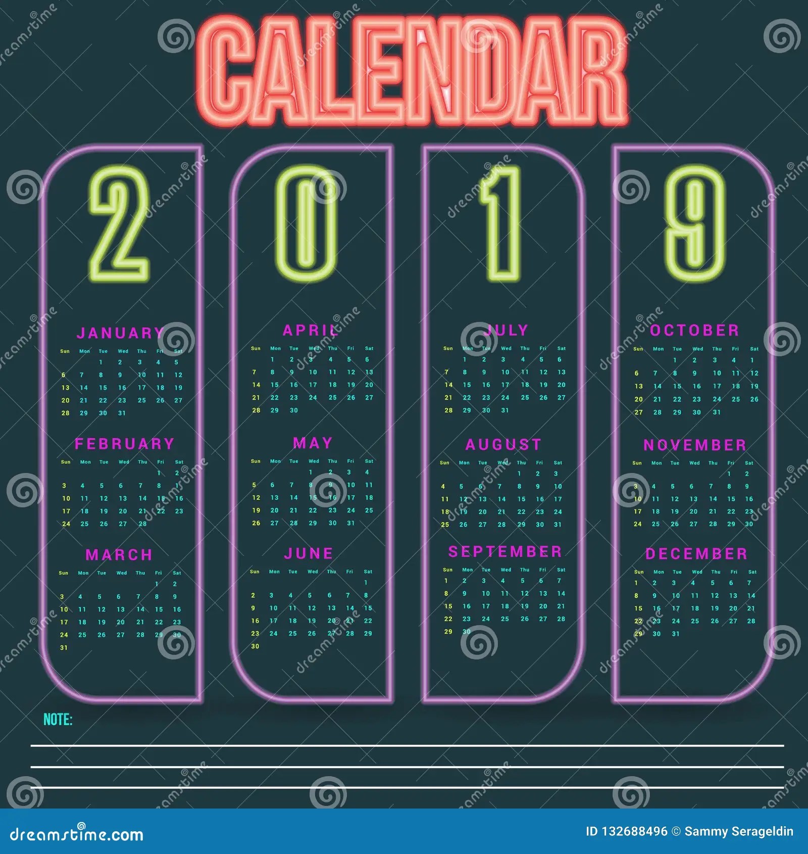Neon Calendar Template: A Vibrant And Functional Way To Organize Your ...