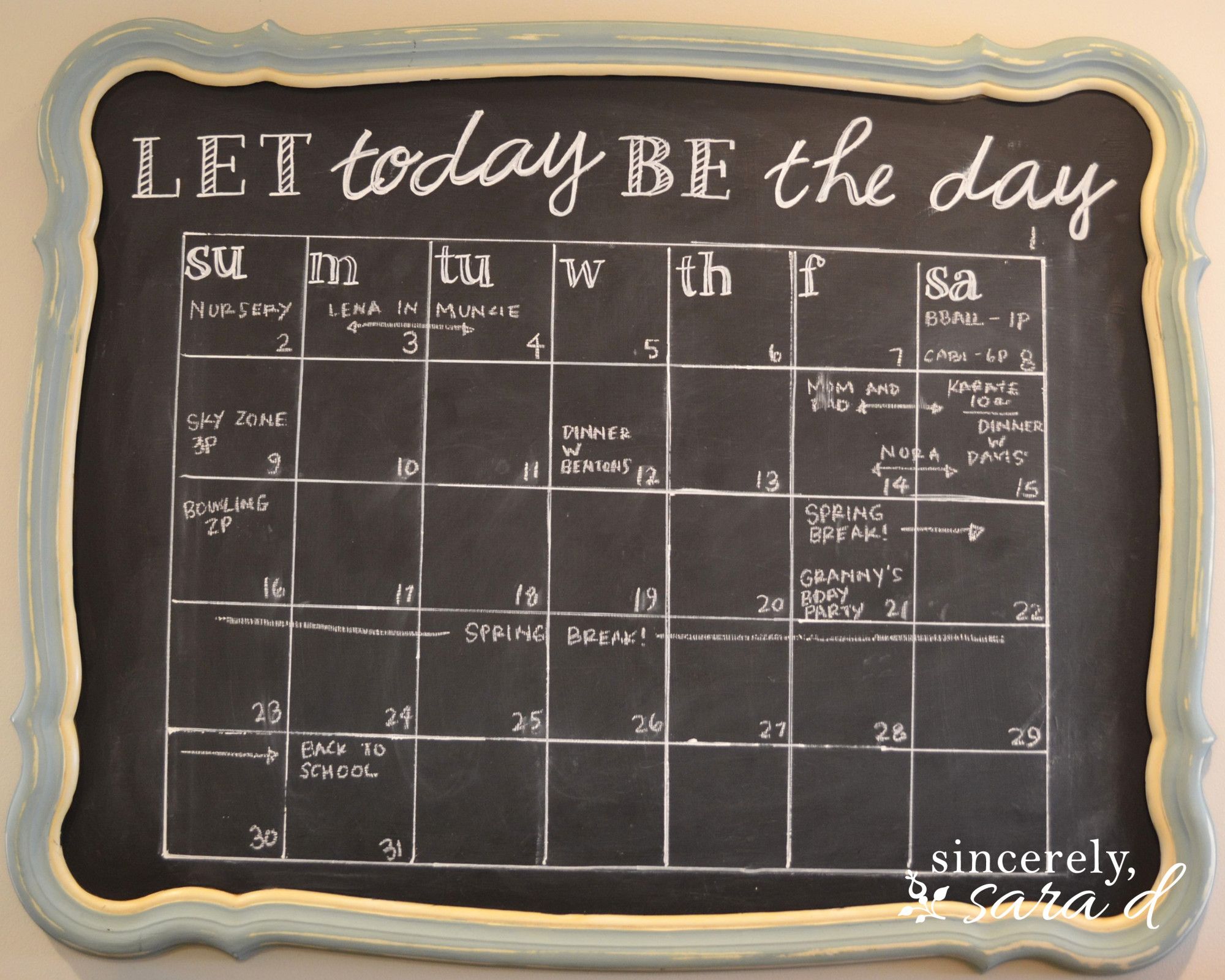 Chalkboard Calendar Template: Organize Your Life In Style ...