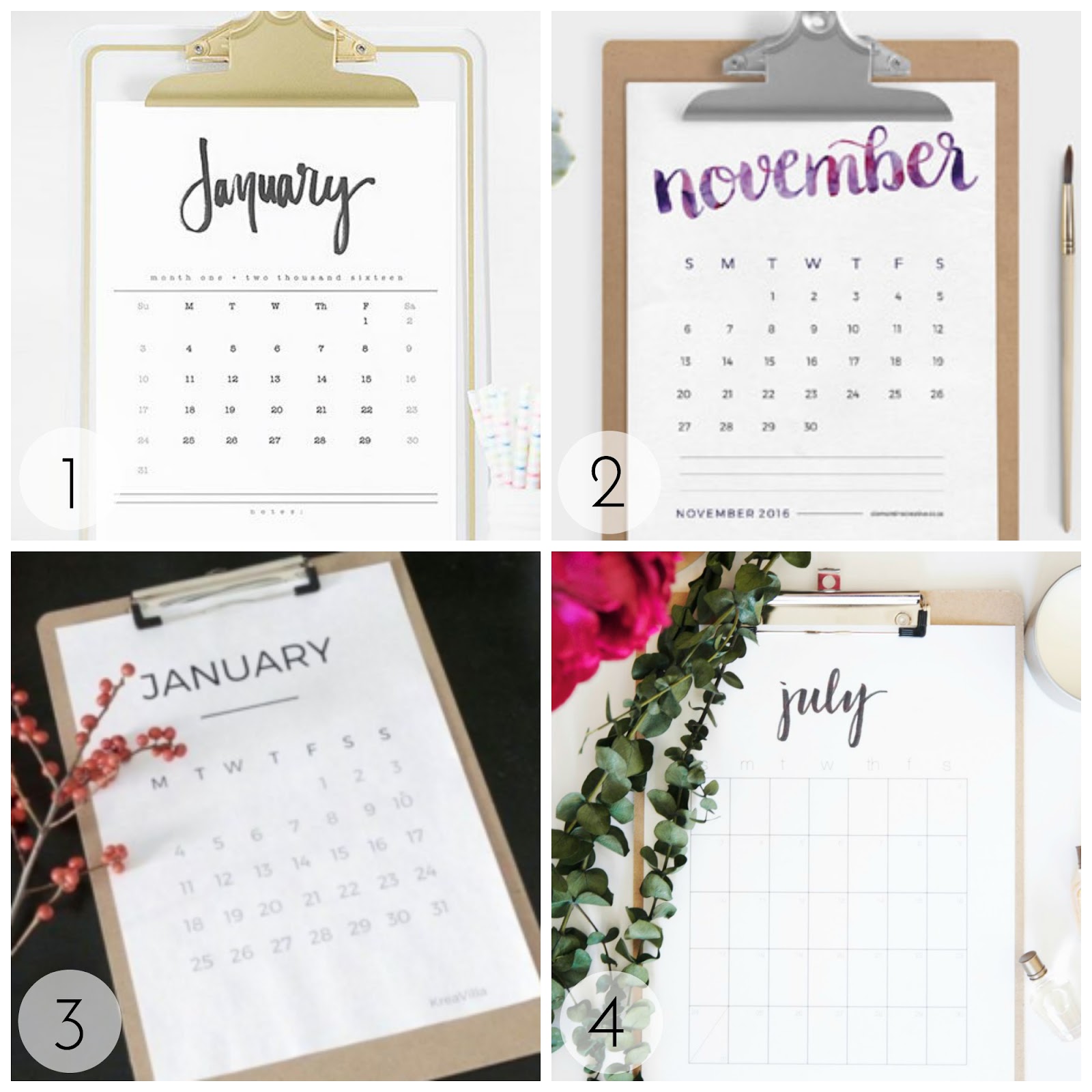 Minimalistic Stylish Calendar Template | Templatesz234.com ...