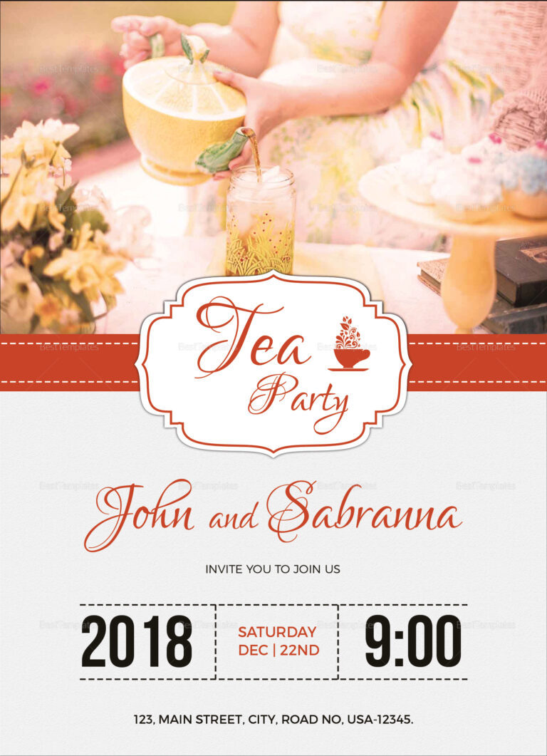 Tea Party Invitation Templates: Create The Perfect Invitation For Your ...