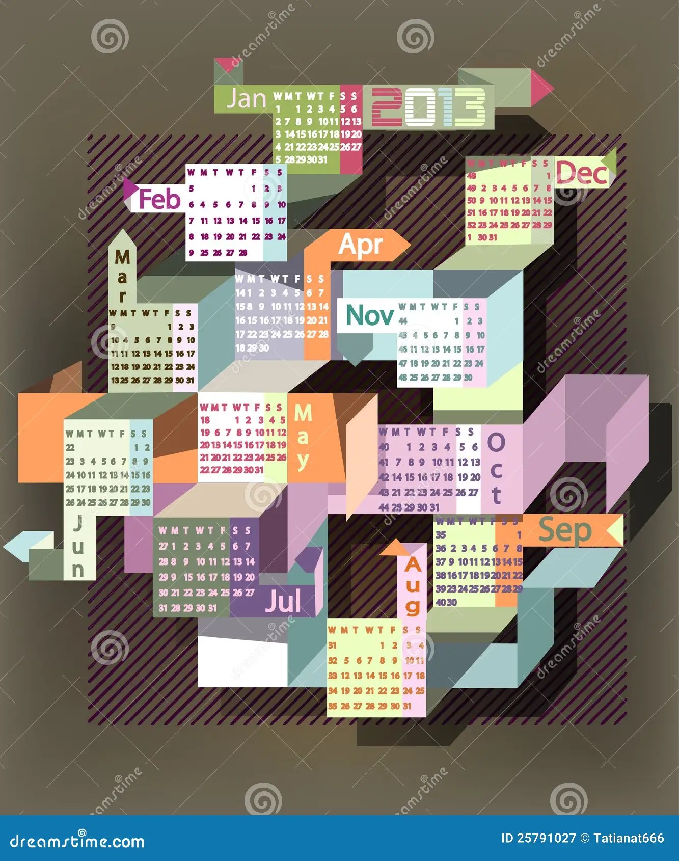 Minimalistic Abstract Calendar Template | Templatesz234.com ...