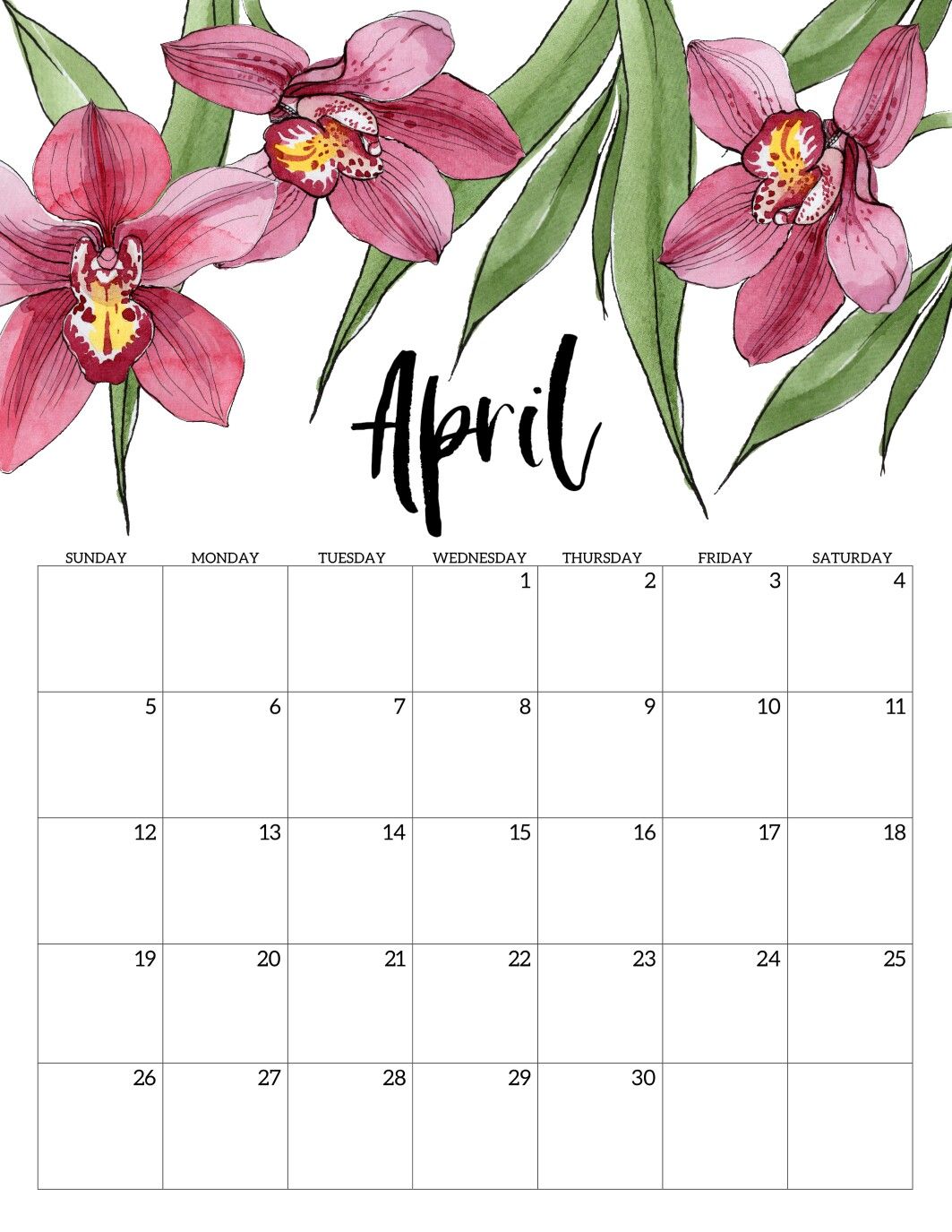 Floral Calendar Template: A Beautiful And Functional Addition To Your ...