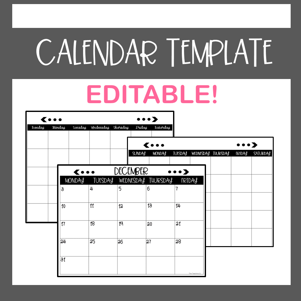 Editable Calendar Template: A Must-Have Tool For Effective Time ...